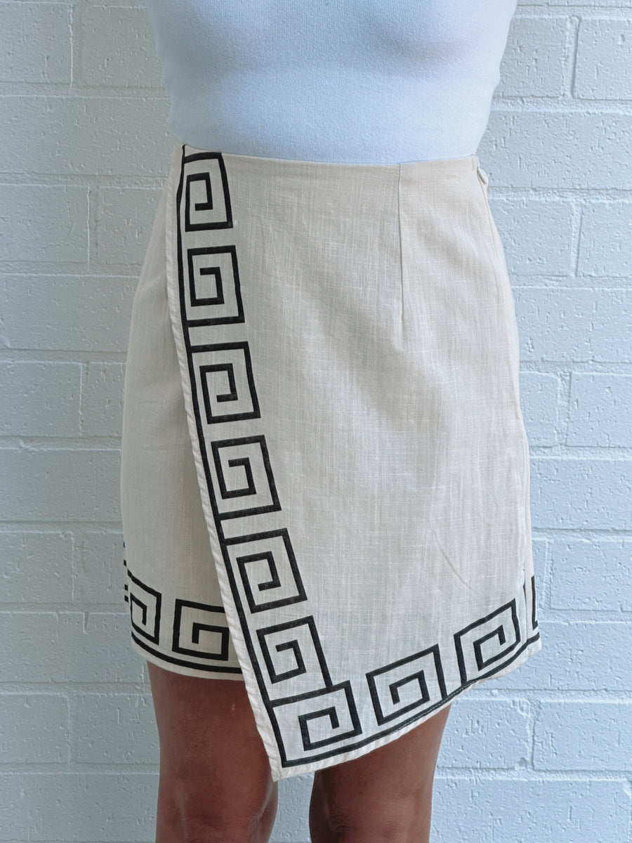 By Frankie | Goldie Greek Skirt | Black – Treat Yo Self Lifestyle